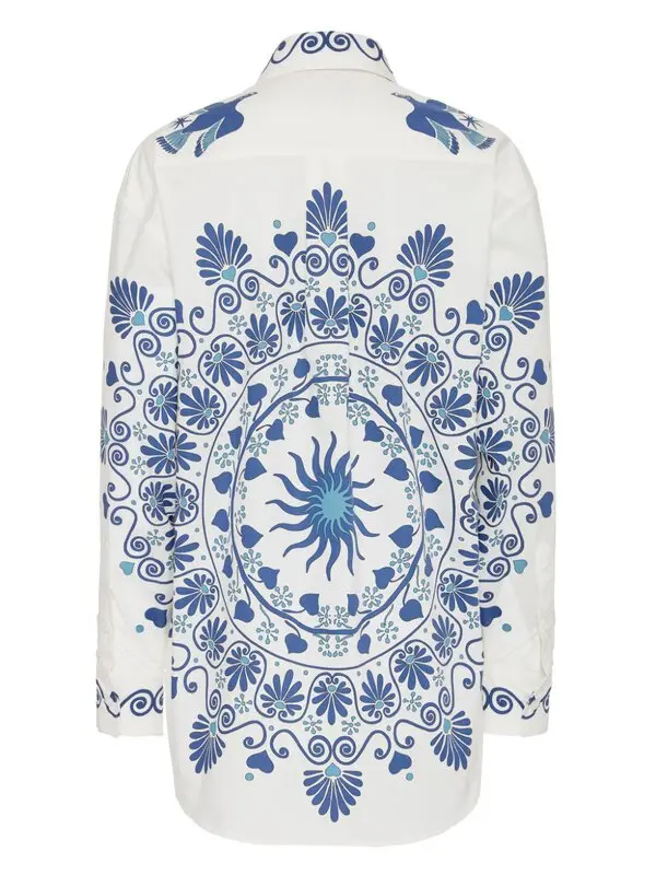La DoubleJ Printed Cotton Shirt - White