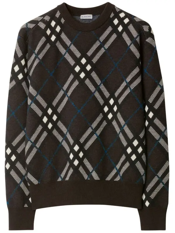 Burberry Plaid-check Wool-blend Sweatshirt