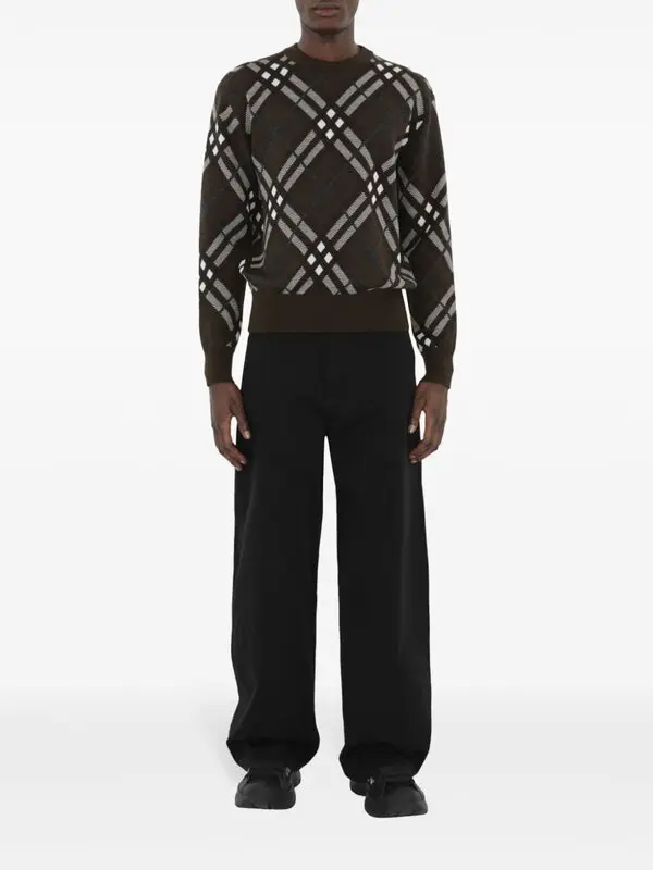 Burberry Plaid-check Wool-blend Sweatshirt
