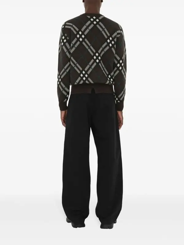 Burberry Plaid-check Wool-blend Sweatshirt