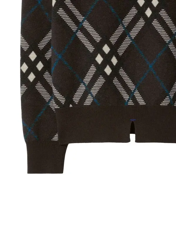 Burberry Plaid-check Wool-blend Sweatshirt