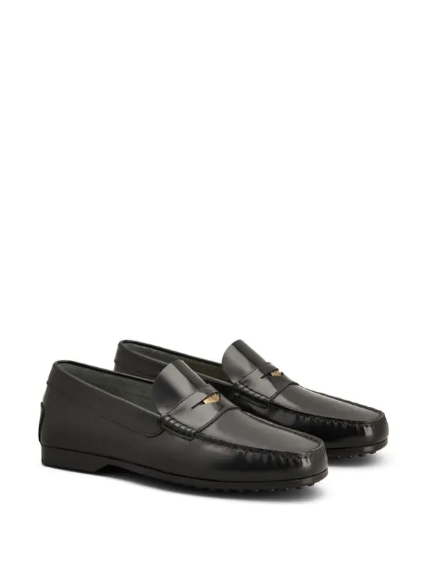 TOD'S Gommino Leather Loafers - Black