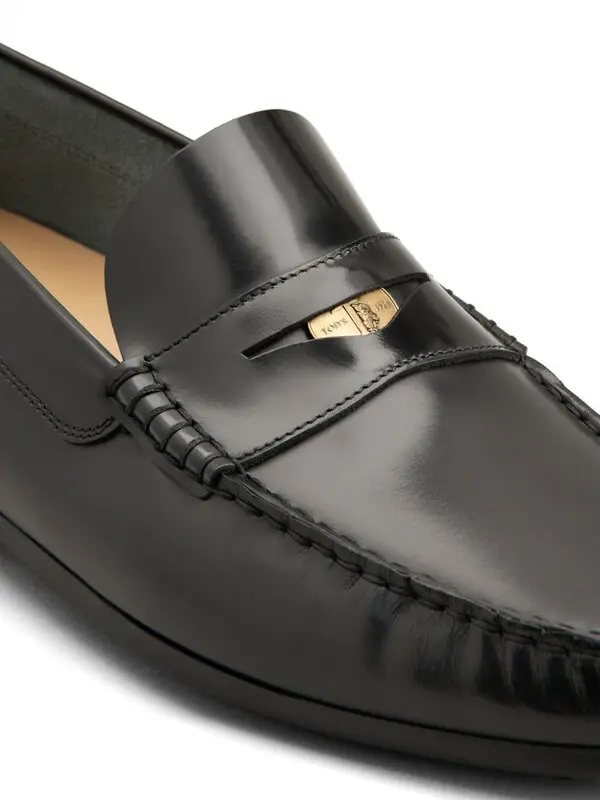 TOD'S Gommino Leather Loafers - Black
