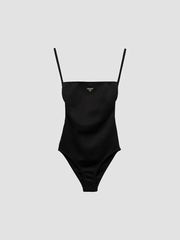 Prada Interlock Knit One-piece Swimsuit - Black