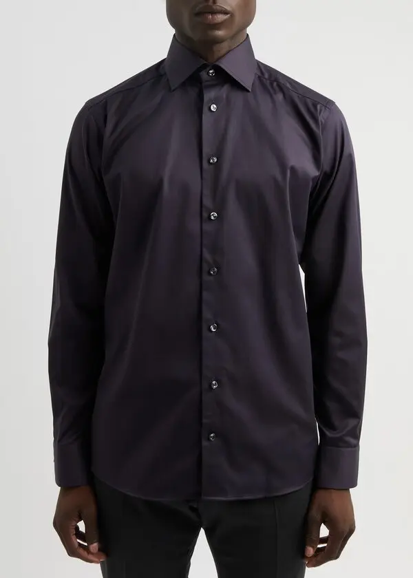 Eton Cotton-twill Shirt - Navy