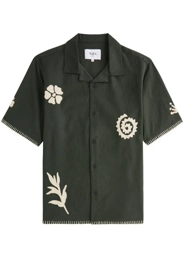 WAX LONDON Didcot Appliquéd Cotton-blend Shirt