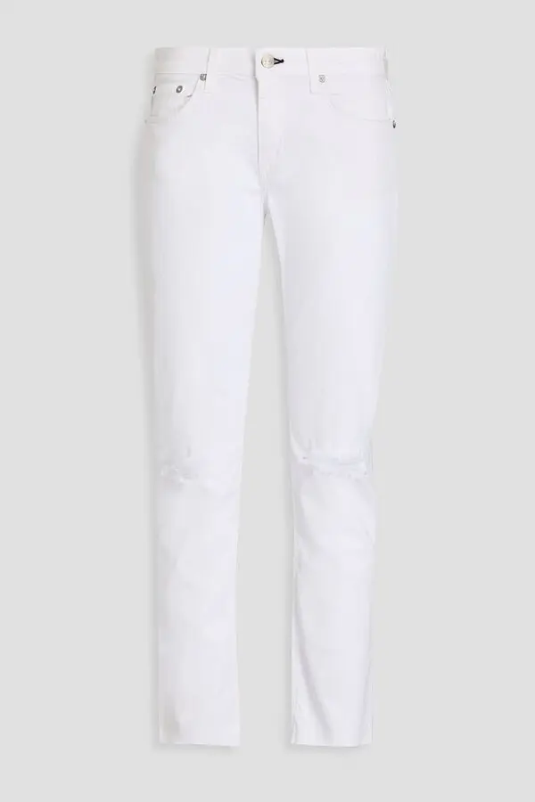 Rag & Bone Dre Cropped Boyfriend Jeans - White