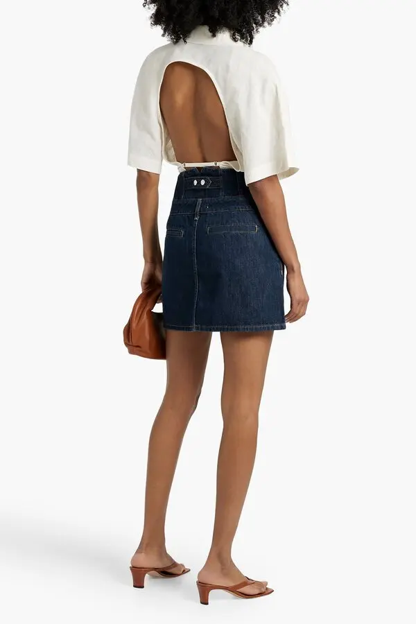 RE/DONE Corset Denim Mini Skirt - Dark Denim