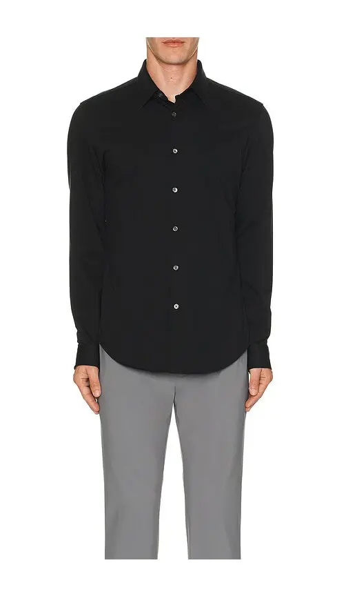 Theory Sylvain Structure Knit Shirt - Black