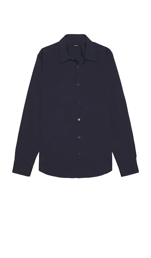 Theory Sylvain Wealth Shirt In Navy - Eclipse