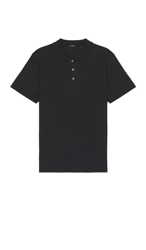 Theory Bron Cotton Polo - Black