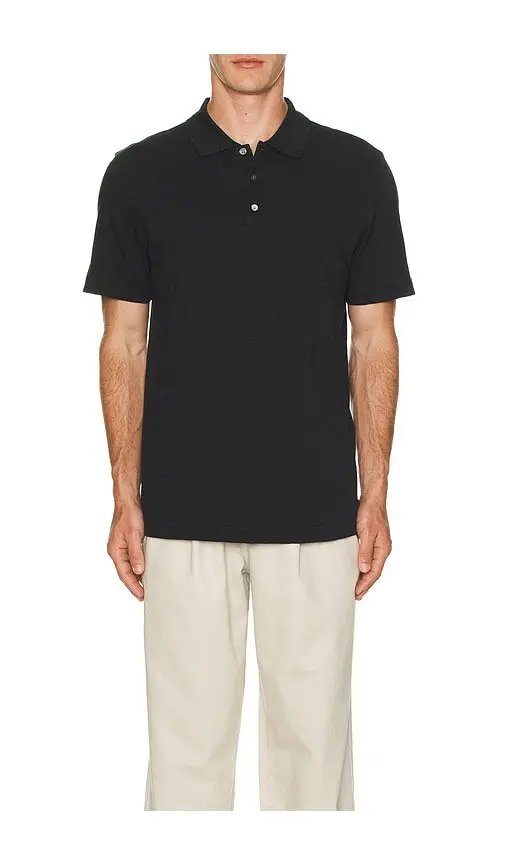 Theory Bron Cotton Polo - Black