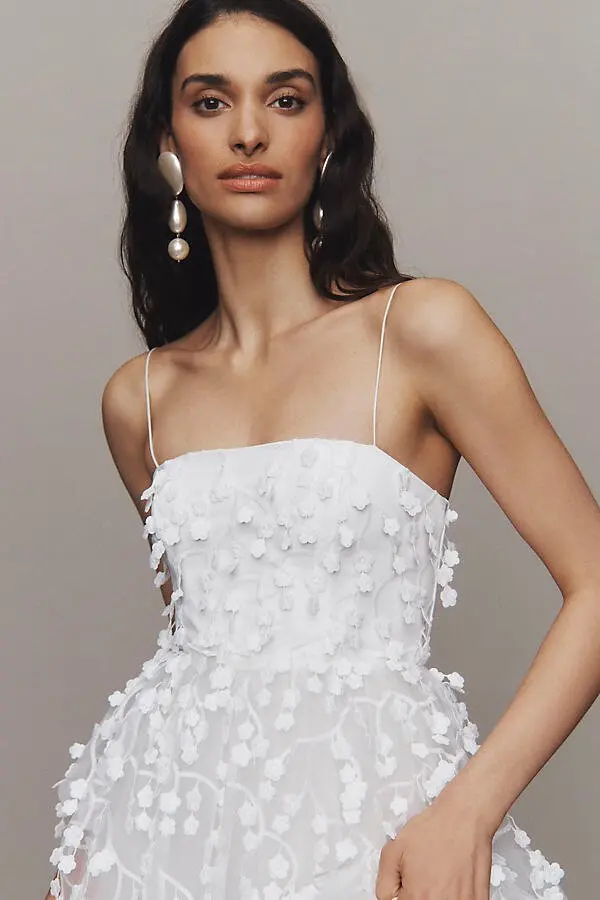 bhldn strapless embellished fit & flare midi dress BHLDN Strapless Embellished Fit & Flare Midi Dress