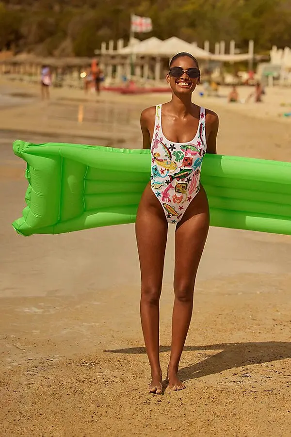 OCEANUS Beaded One-piece Swimsuit