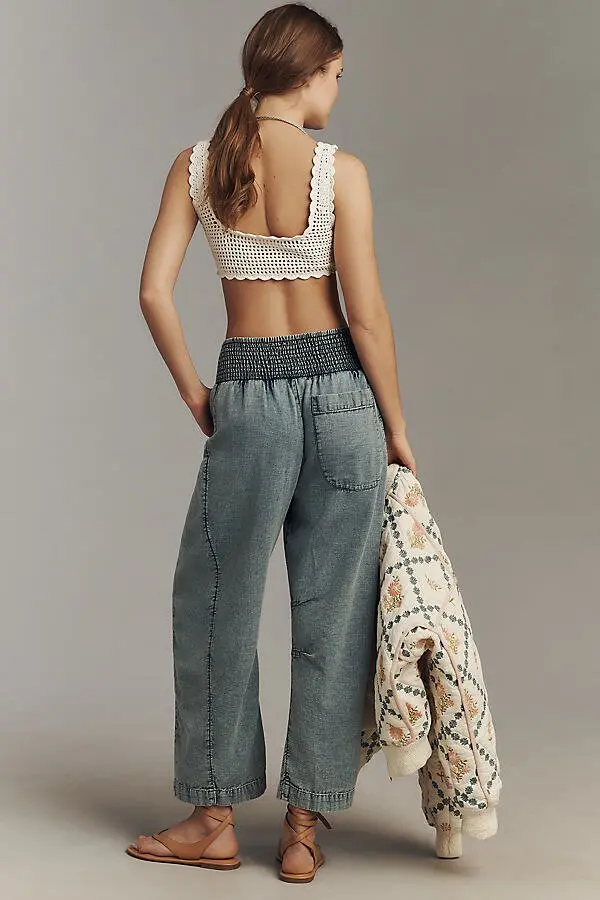 PILCRO Reese Barrel Leg Pull-on Pants