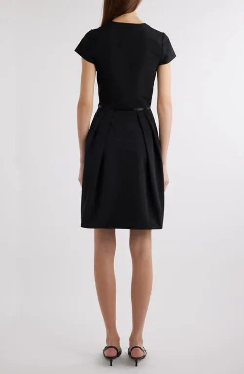 slim fit dress slacks Focus by Shani — Embroidered Lace Fit & Flare Dress in Black main image 1