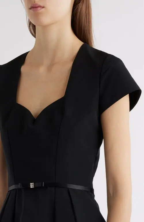 Givenchy Short Sleeve Belted Fit & Flare Dress In Black - 70% Off |  Editorialist