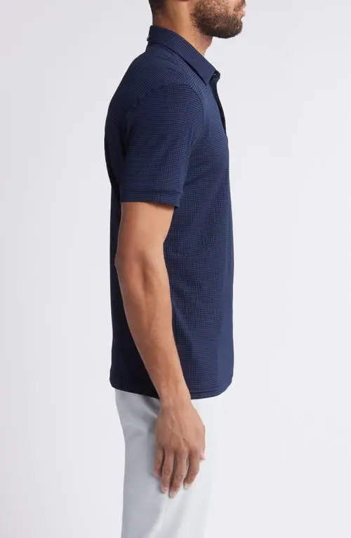 Mizzen+main Copa Trim Fit Stripe Performance Polo - Navy Solid