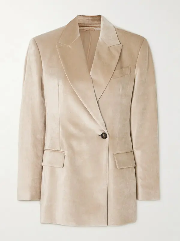Brunello Cucinelli Asymmetric Velvet Blazer