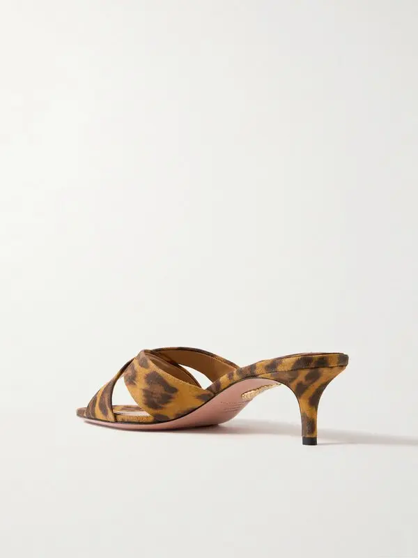 AQUAZZURA Divine 50 Leopard-print Mules