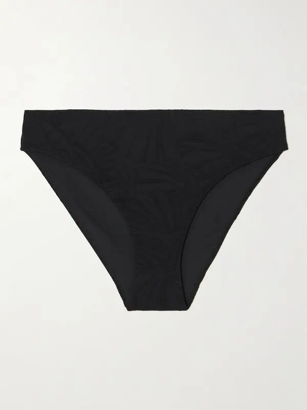 Loulou De Saison Hephaistos Stretch-cloqué Bikini Briefs - Black