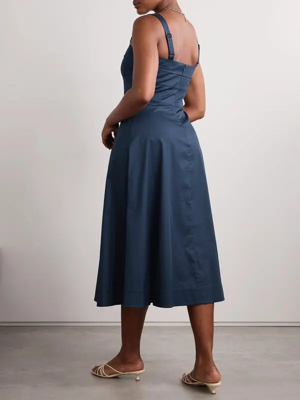 Veronica Beard Aila Cotton-blend Poplin Midi Dress