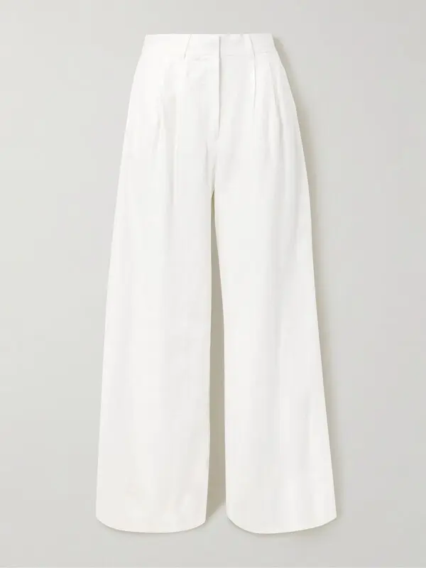 Staud Sasha Linen Wide-leg Pants