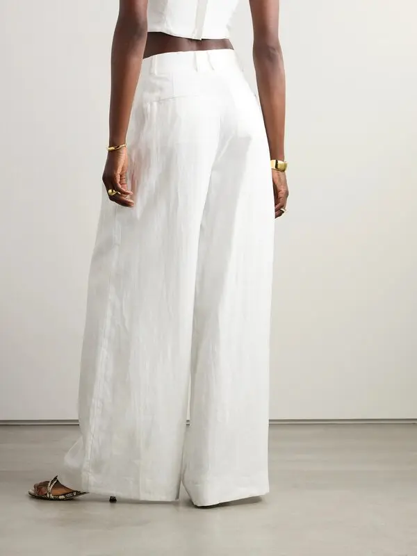 Staud Sasha Linen Wide-leg Pants