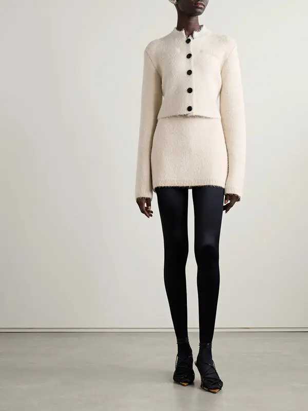 Khaite Ello Brushed Silk And Cashmere-blend Cardigan