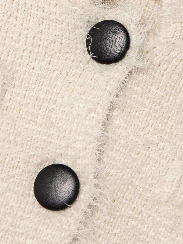 Khaite Ello Brushed Silk And Cashmere-blend Cardigan