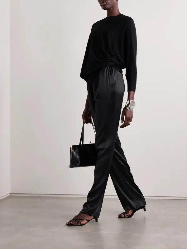 Co Silk-charmeuse Straight-leg Pants