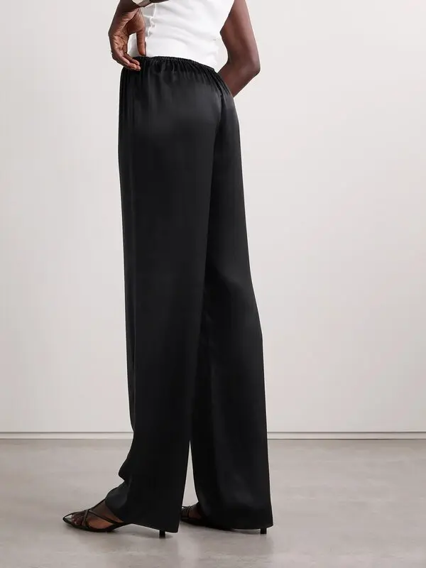 Co Silk-charmeuse Straight-leg Pants
