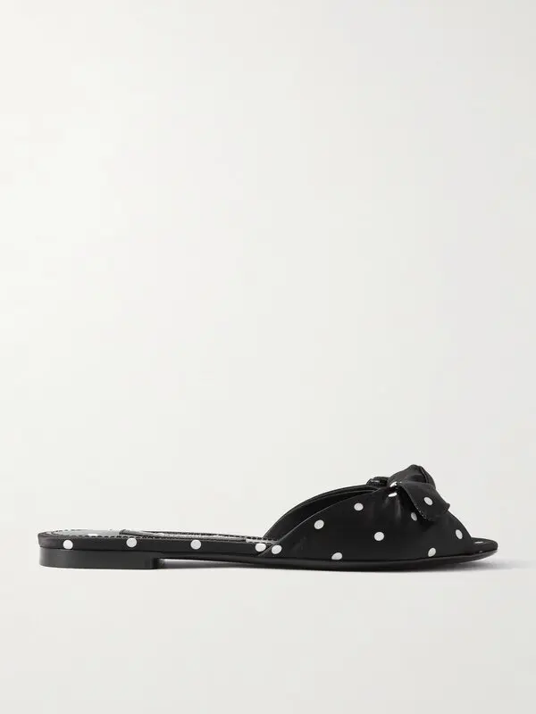 Dolce & Gabbana Bianca Polka-dot Slides - Black