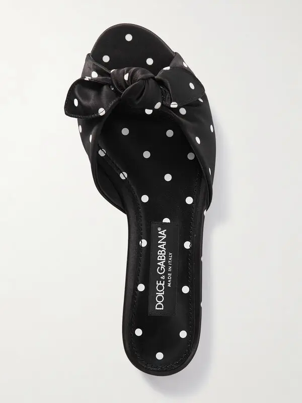 Dolce & Gabbana Bianca Polka-dot Slides