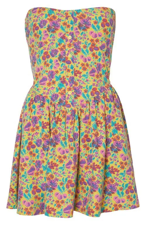 floral strapless skater dress Strapless Floral Skater Dress White