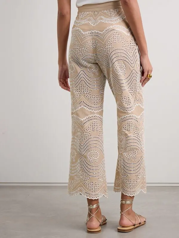 Miguelina Alegra Broderie Anglaise Cotton-voile Pants