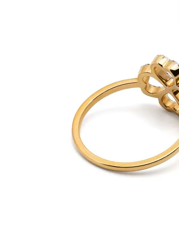 Yvonne Léon 18kt Yellow Clover Diamond Ring