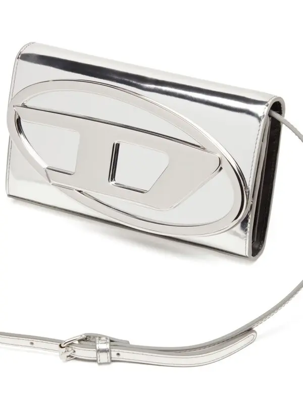 DIESEL® 1dr Leather Chain Wallet - Silver
