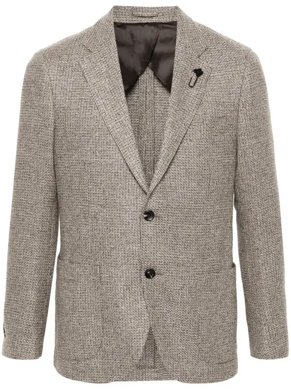 LARDINI Interwoven Single-breasted Blazer