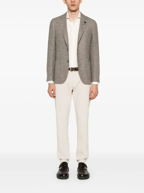 LARDINI Interwoven Single-breasted Blazer