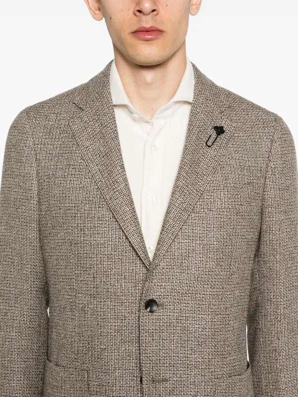 LARDINI Interwoven Single-breasted Blazer