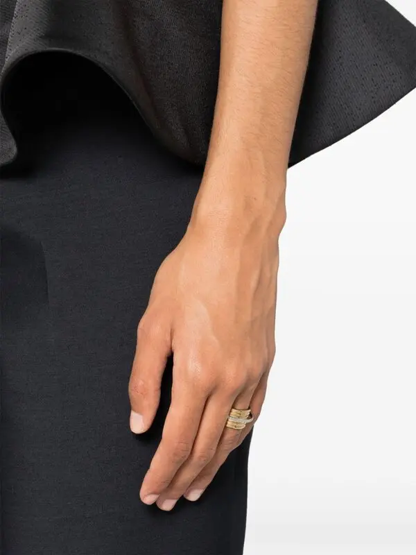 Yvonne Léon 9kt And Diamond Semainier Ring