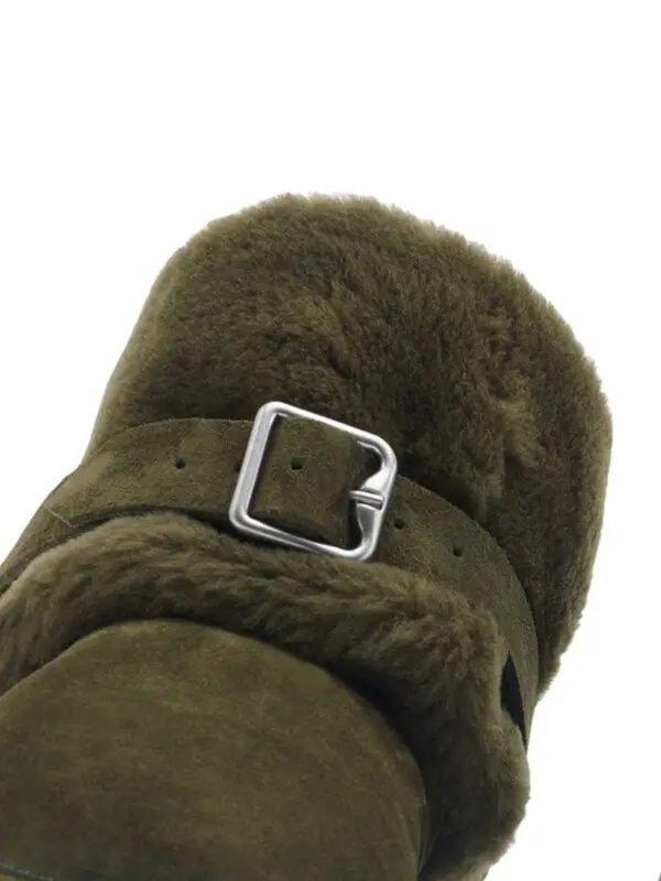 Burberry Shearling Buckle Boots - Green