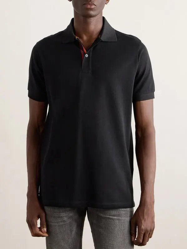 Paul Smith Cotton-piqué Polo Shirt - Black