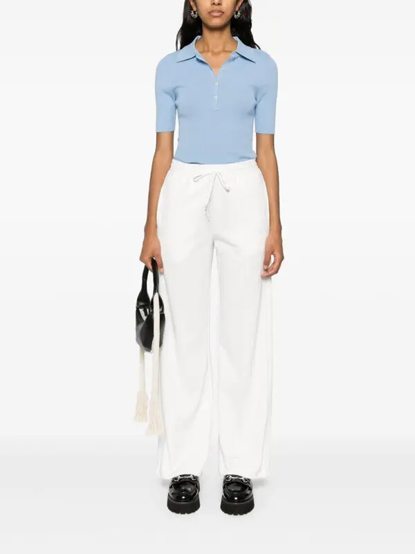 P.a.r.o.s.h Logo-embroidered Straight Trousers - White