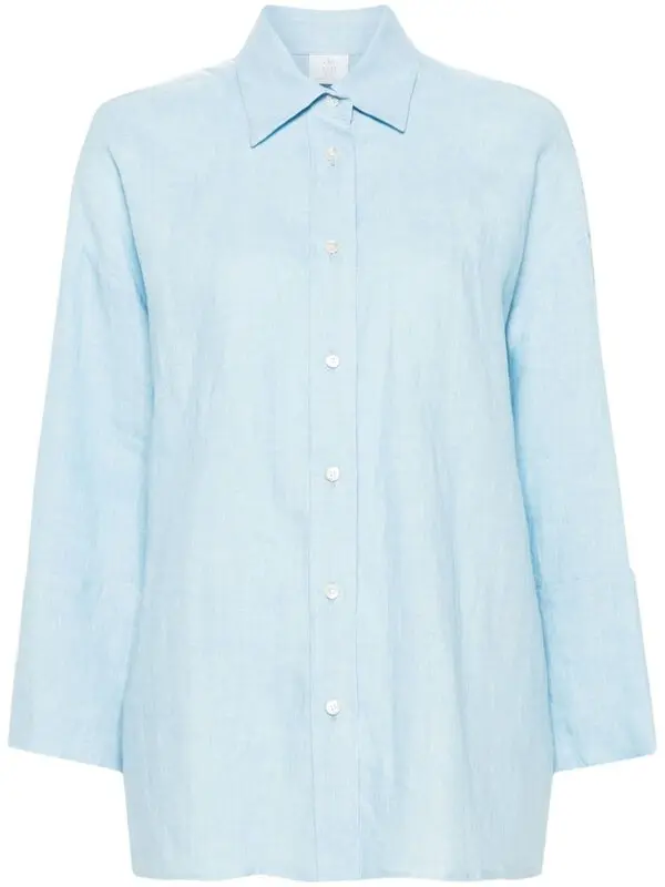 Eleventy Linen Chambray Shirt - Blue