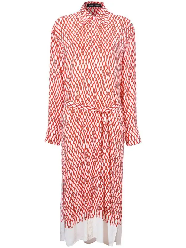 Proenza Schouler Abstract-print Midi Dress - Red