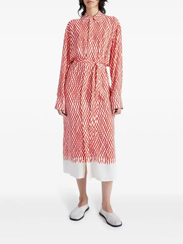 Proenza Schouler Abstract-print Midi Dress - Red