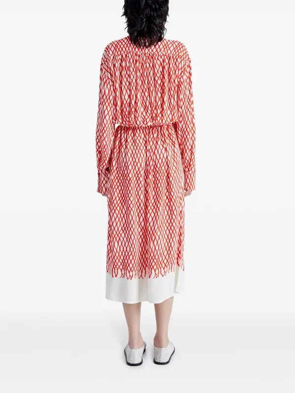 Proenza Schouler Abstract-print Midi Dress - Red