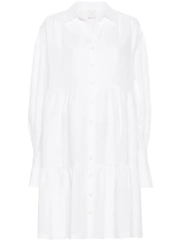 Eleventy Tiered Linen Mini Dress